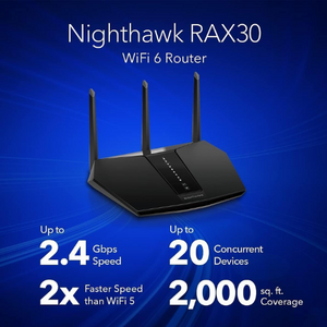 NETGEAR Nighthawk Wi-Fi 6 Dual-Band Router (RAX30) | AX2400 Wireless S